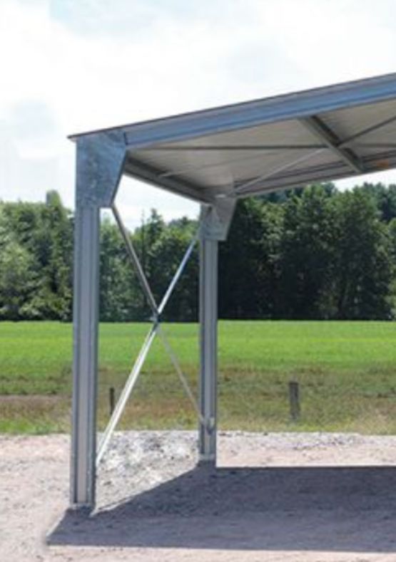 Abri bi-pente en kit - 8x15x3,35m - BATIMENTSMOINSCHERSCOM/ C2I COMMERCE SARL