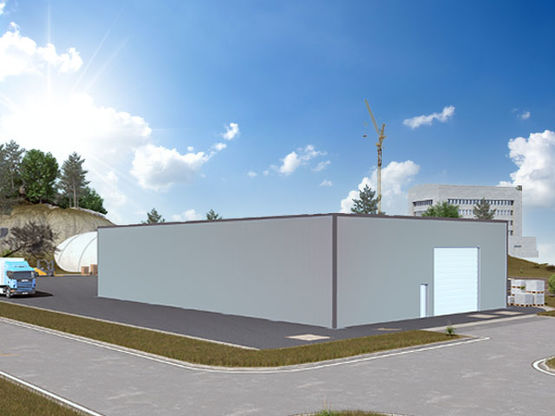 Bâtiment industriel fermé et isolé avec acrotère de 620m² ...