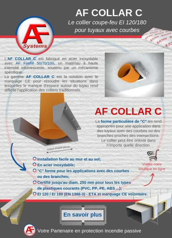 Collier coupe-feu pour tuyau courbé | AF Collar C - AF SYSTEMS