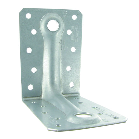 Équerre renforcée en acier galvanisé pour charpentes et ossatures bois