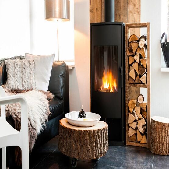 Vaska Faber : Poêle à gaz moderne en acier noir ou en pierre ollaire ...