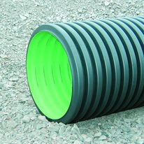Drain en PVC-U à cunette plate enrobé pour drainage de bâtiment