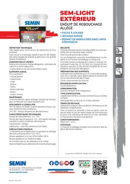 Telechargement documentation technique - [SEM-LIGHT EXTERIEUR | Enduit ...