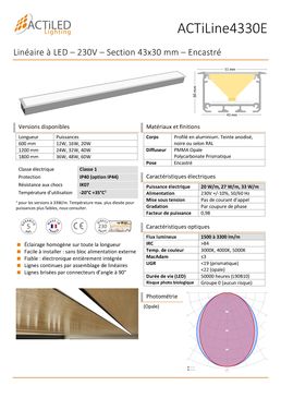 Telechargement documentation technique - [Luminaire linéaire à LED 230V - Encastré - section ...