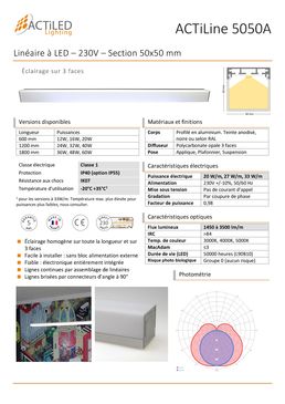 Telechargement documentation technique - [Luminaire linéaire à LED 230V section 50x50mm pour un ...