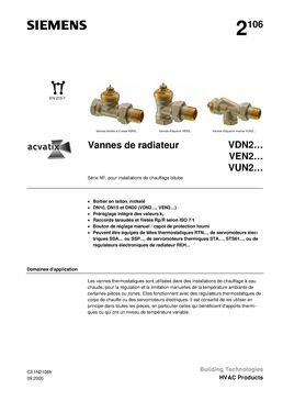 Telechargement documentation technique - [Vannes de radiateur Siemens ...