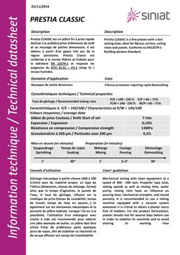 Telechargement documentation technique - [Plâtre fin à prise rapide ...