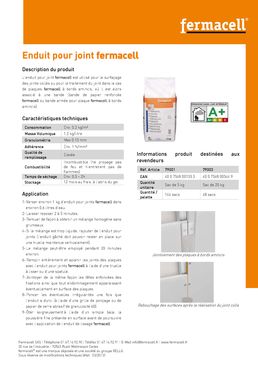 Telechargement documentation technique - [Enduit pour joint de plaque du fabricant | Enduit pour ...