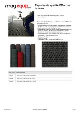 Telechargement documentation technique - [Tapis haute qualité Effective] - [Tapis haute qualité ...