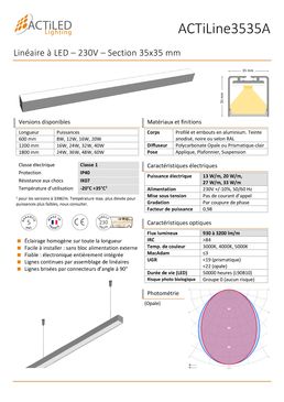 Telechargement documentation technique - [Luminaire linéaire à LED 230V - Applique, plafonnier ...